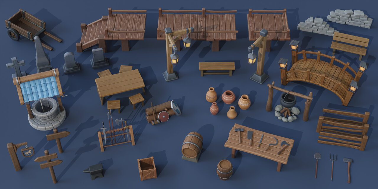 Stylized Medieval Village Kit - Cratial 3D Artist